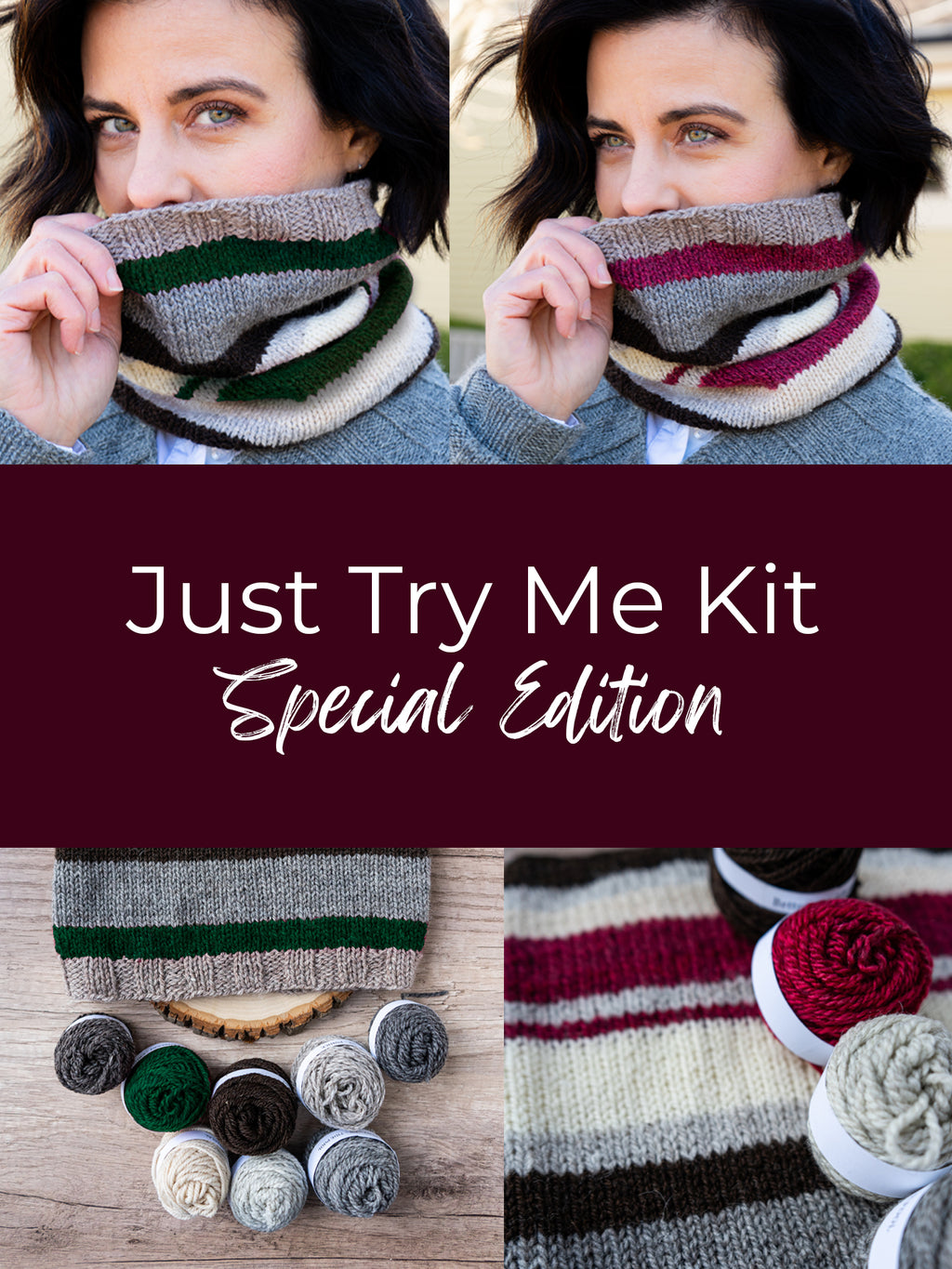 Just Try Me (Cowl or Cap) Kit Special Edition yarn & knitting patt