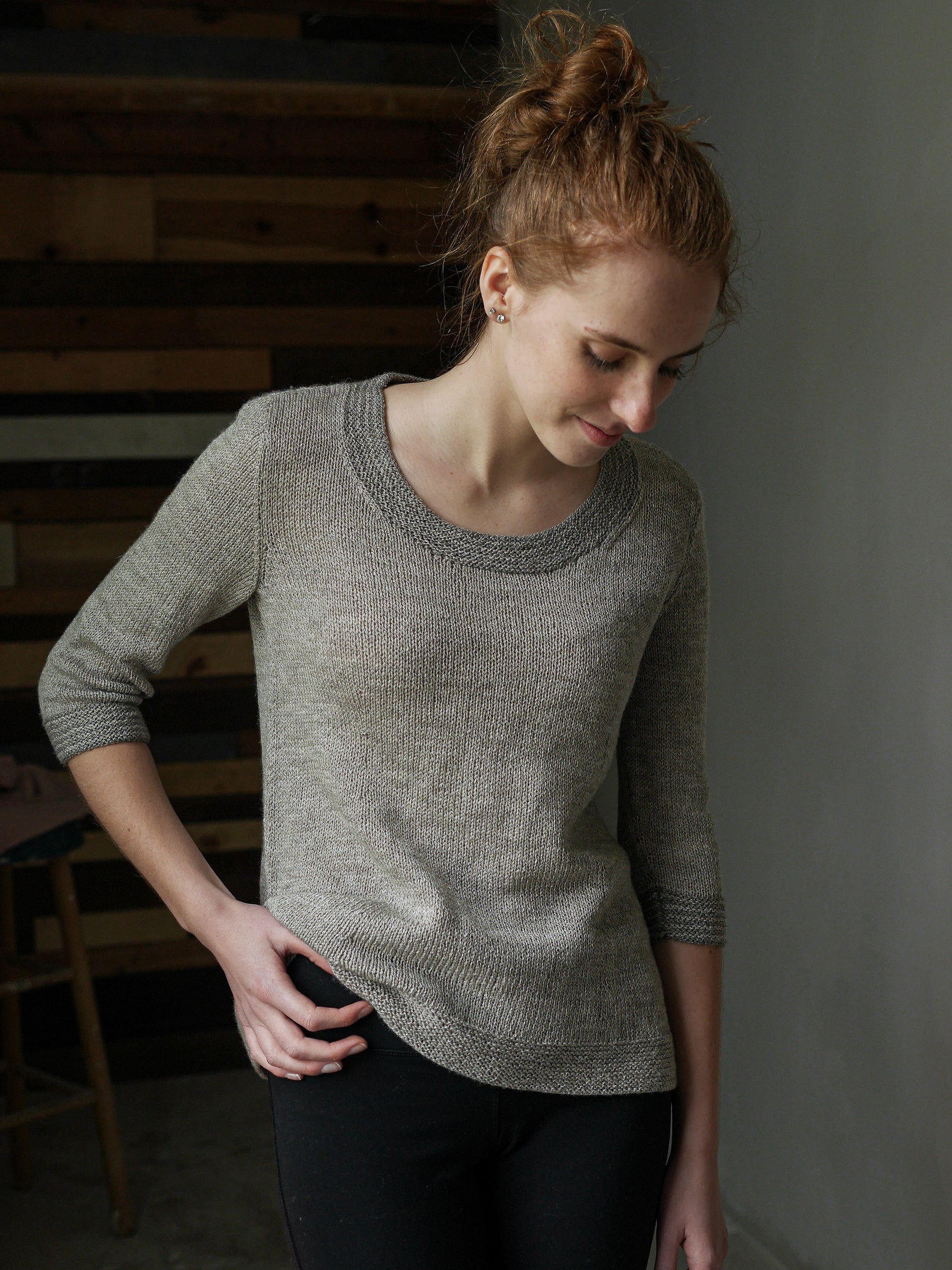 Salt & Pepper elbow-length sleeve knitting pattern