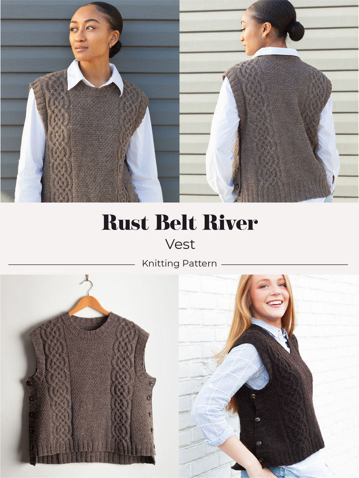 Rust Belt River Vest knitting pattern