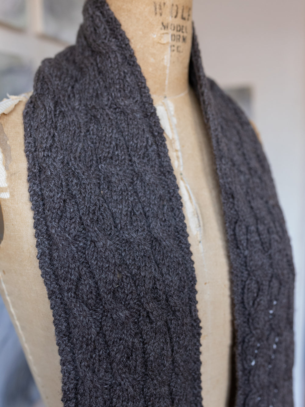 Open and Folds Cabled Scarf by Knitspot