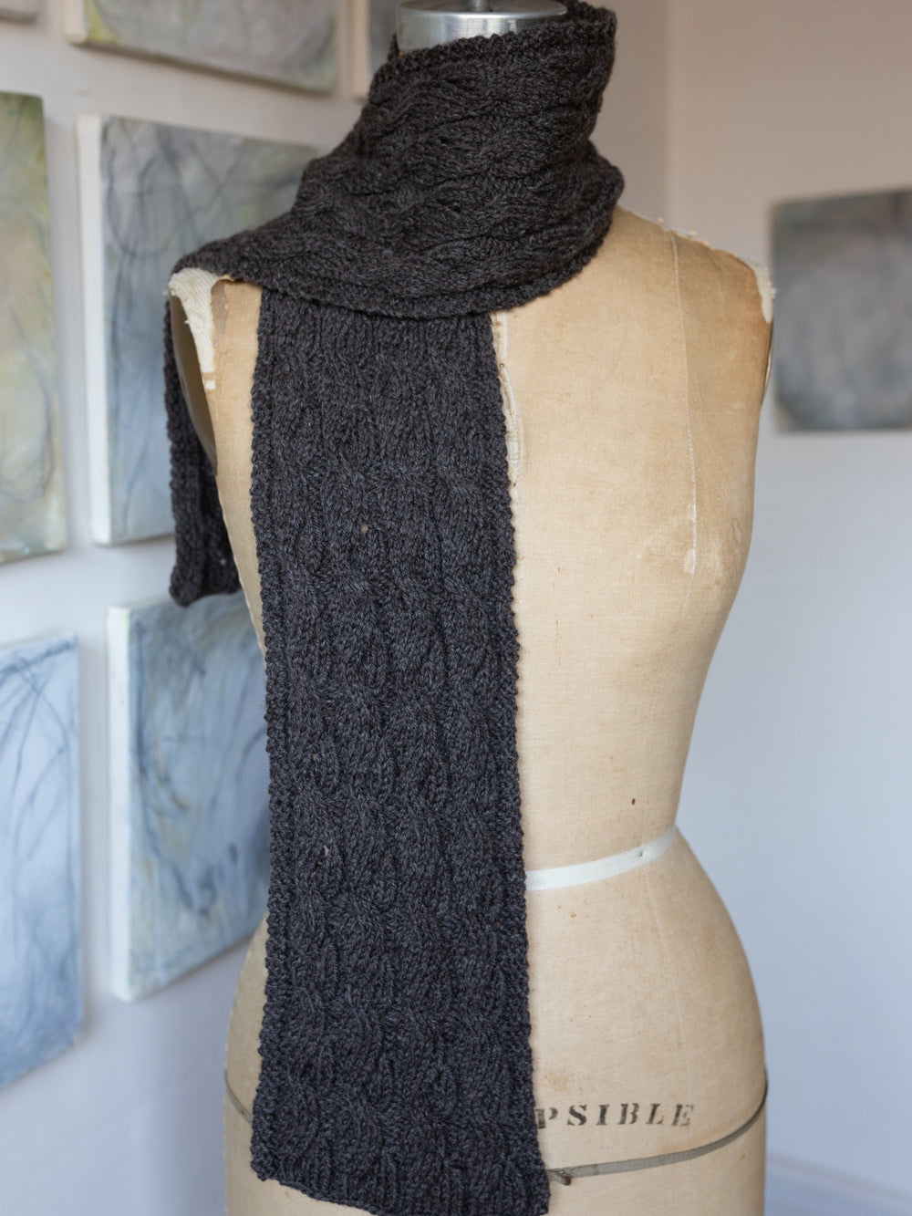 Open and Folds Cabled Scarf by Knitspot