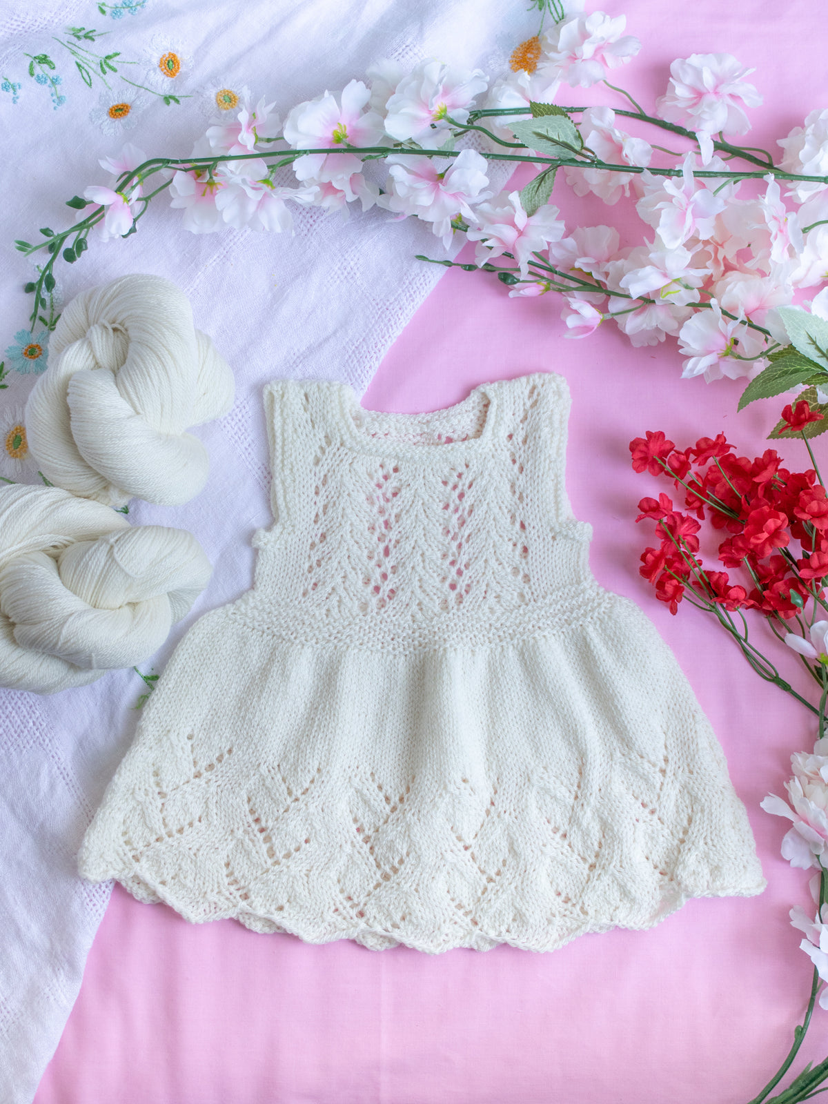 Vine Flower Dress knitting pattern
