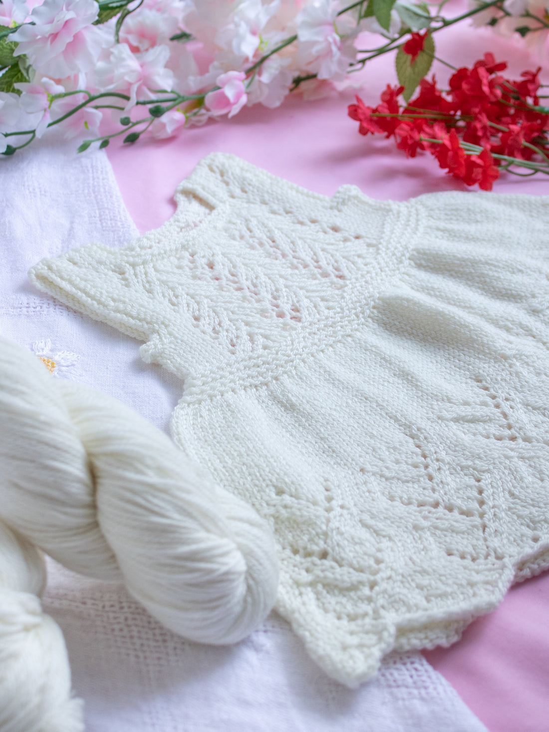 Vine Flower Dress knitting pattern